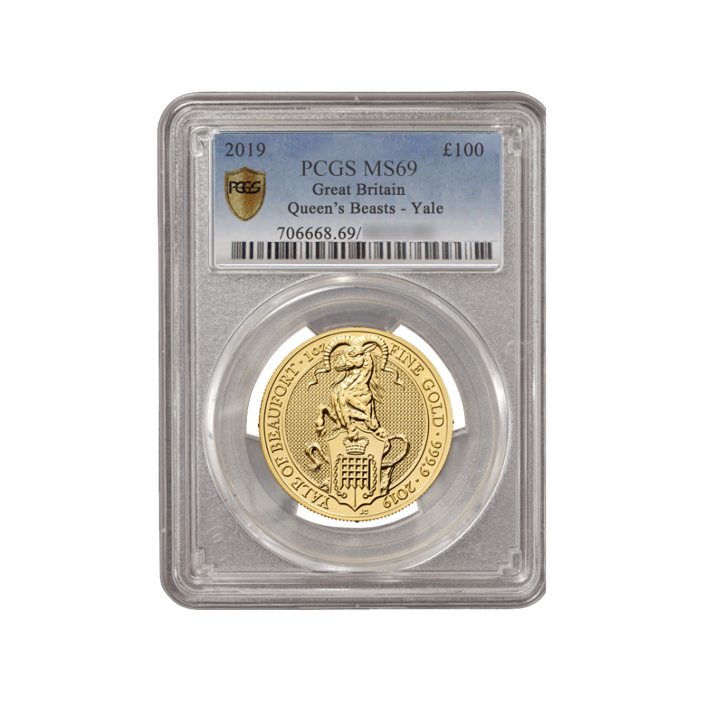 The Queen's Beasts 2019 24k Falcon of the Plantagenets MS68 | Rosland Gold