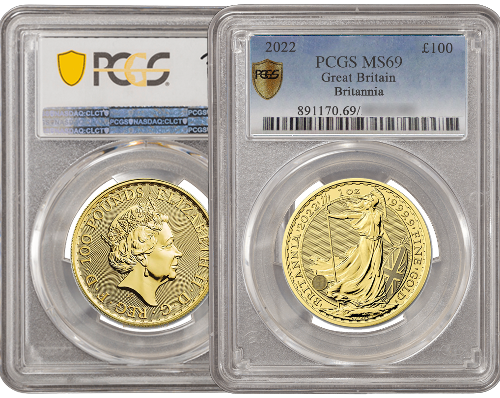 Britannia £100 1oz PCGS 2022 MS69 | Rosland Gold