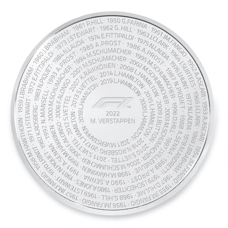 All the Formula 1® Champions 1950-2022, 1kg Silver Proof 2023 | Rosland ...
