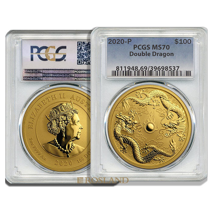 PCGS-graded Australian Double Dragon 1oz | Rosland Gold